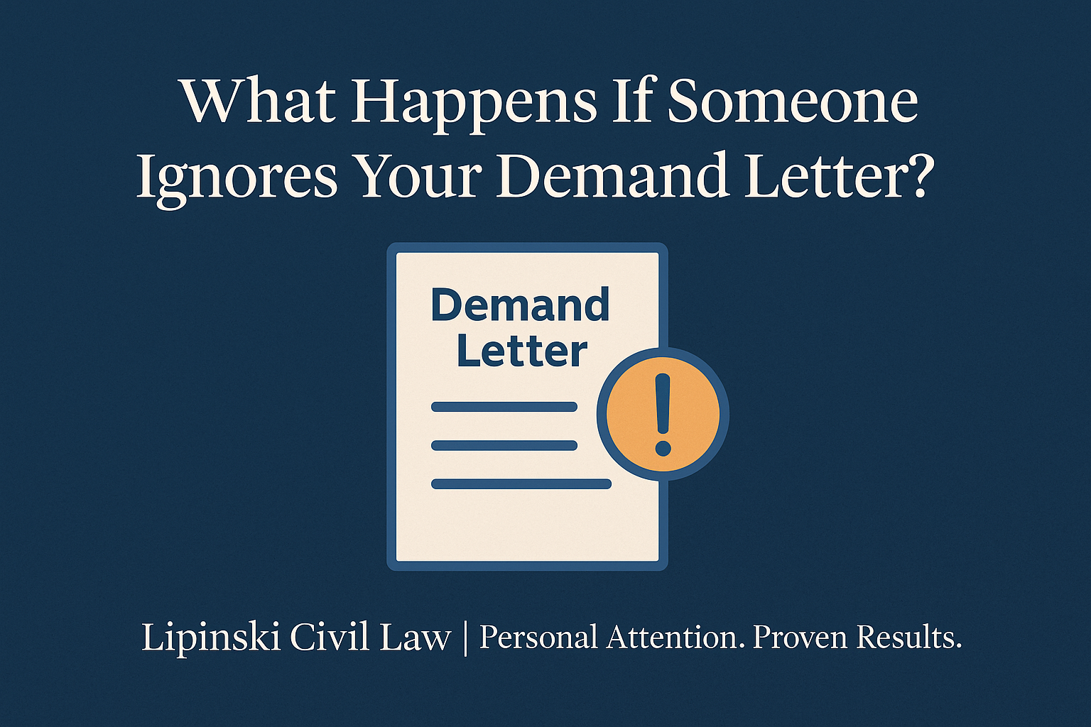 What to Do After an Ignored Demand Letter in Florida - Lipinski Civil Law